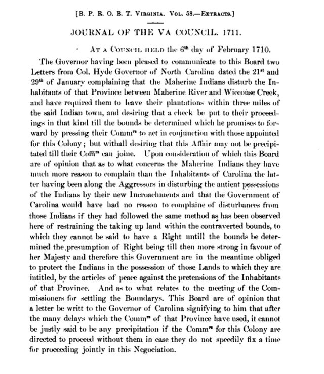 1700-1710 – Meherrin Indian Nation