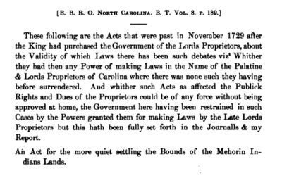 1726-1755 – Meherrin Indian Nation