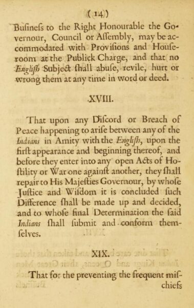 1677 Treaty Between Virginia and the Indians (Treaty of Middle ...