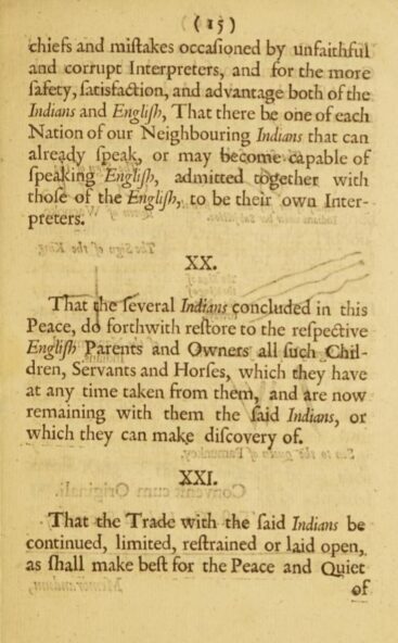 1677 Treaty Between Virginia and the Indians (Treaty of Middle ...