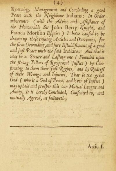 1677 Treaty Between Virginia and the Indians (Treaty of Middle ...
