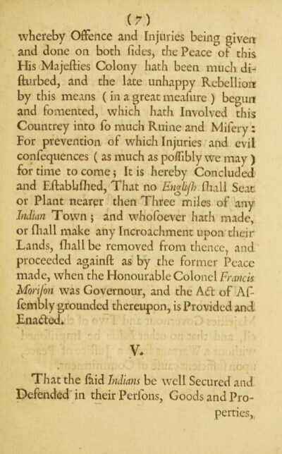 1677 Treaty Between Virginia and the Indians (Treaty of Middle ...