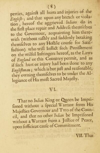 1677 Treaty Between Virginia and the Indians (Treaty of Middle ...