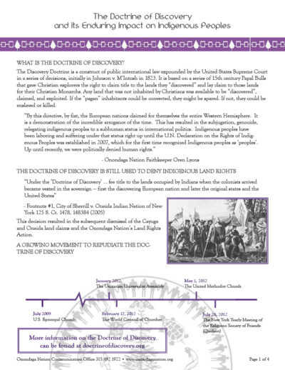 The Doctrine of Discovery and its Enduring Impact on Indigenous Peoples ...