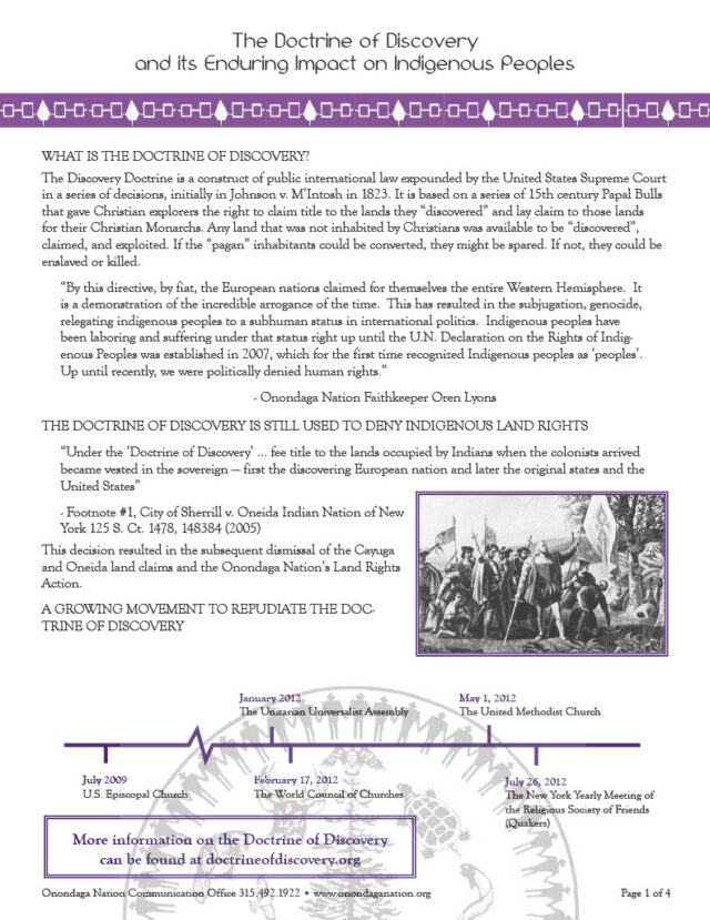 The Doctrine of Discovery and its Enduring Impact on Indigenous Peoples ...