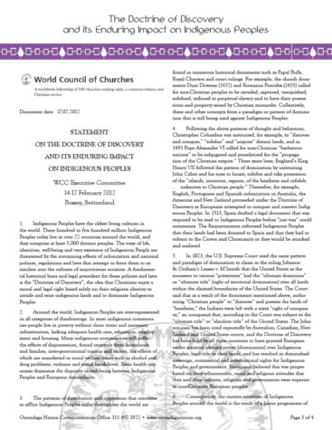 The Doctrine of Discovery and its Enduring Impact on Indigenous Peoples ...