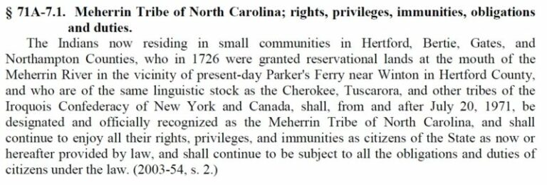 Recognition – Meherrin Indian Nation