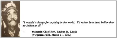 1900’s – Meherrin Indian Nation